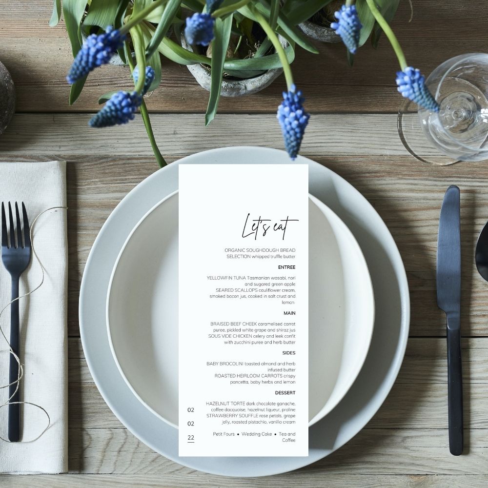 BRITNEY Minimalist Dinner menu – Studio Template Co